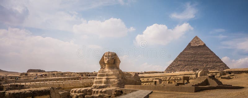 Pirâmides De Giza Com Esfinge, Egito Foto de Stock - Imagem de mundo ...