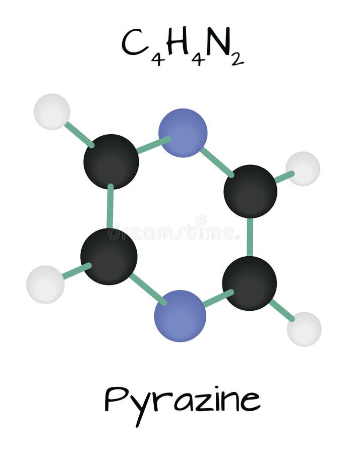 Pirimidina De La Molécula C4H4N2 Ilustración del Vector - Ilustración ...