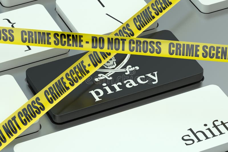 Piracy Concept, on the Keyboard Stock Illustration - Illustration of ...
