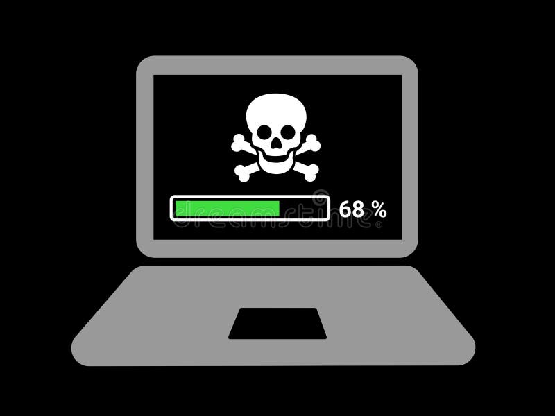 Piracy and Illegal Downloading on Computer Stock Vector - Illustration ...