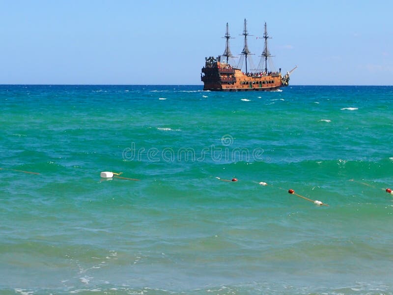 Piracy ship stock photo. Image of raid, wave, medieval - 72960836