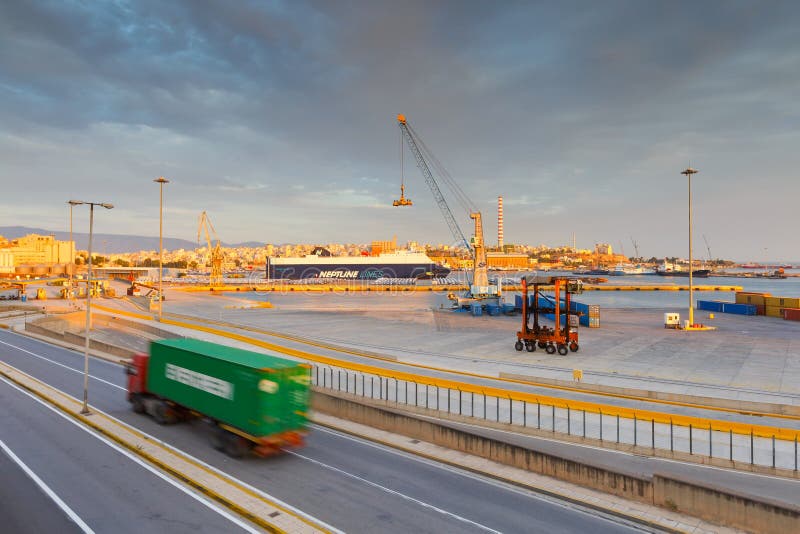 Piraeus. editorial image. Image of crane, cargo, greece - 76996710