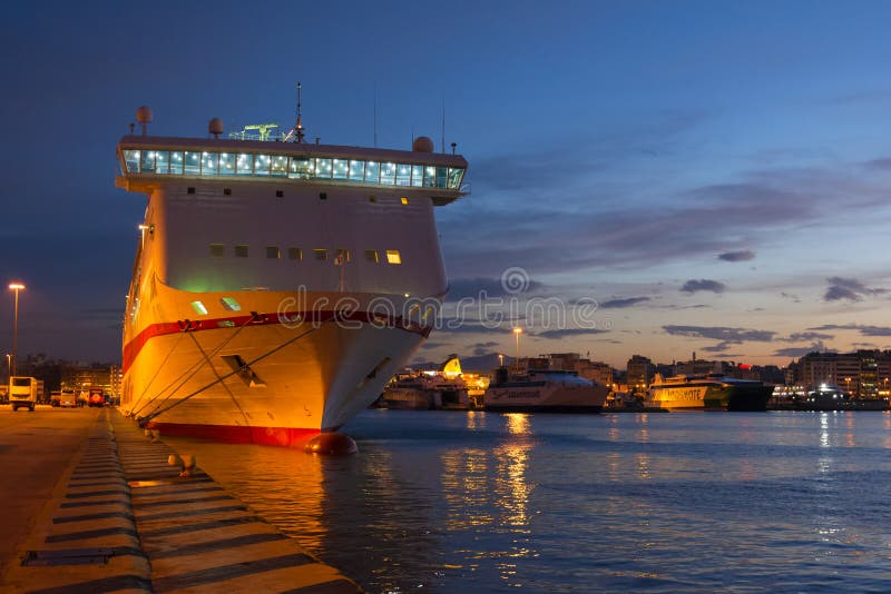 Piraeus port editorial photography. Image of aegean, harbor - 84106232
