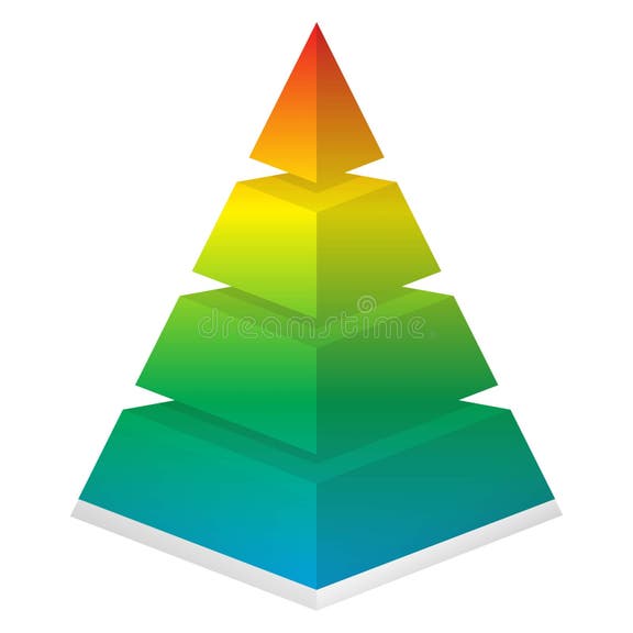 Four Level Colorful Pyramid on White Background Stock Illustration ...