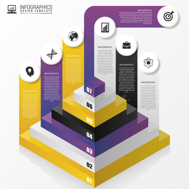 Piramide Het Malplaatje Van Het Infographicontwerp Modern ...