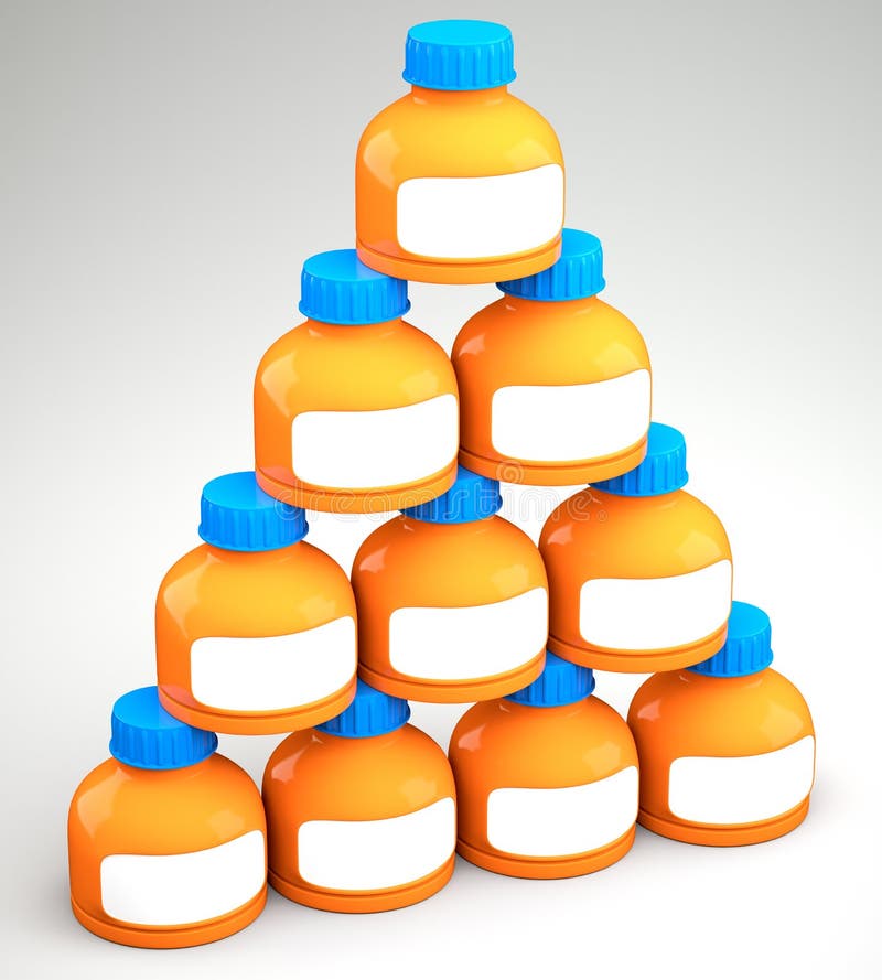 Piramide Van Lege Plastic Containers Stock Illustratie - Illustration ...