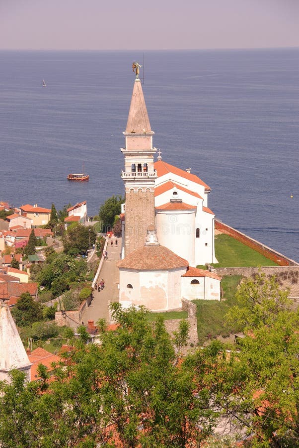 Piran, Slovenia stock image. Image of ancient, hill, holidays - 5693993