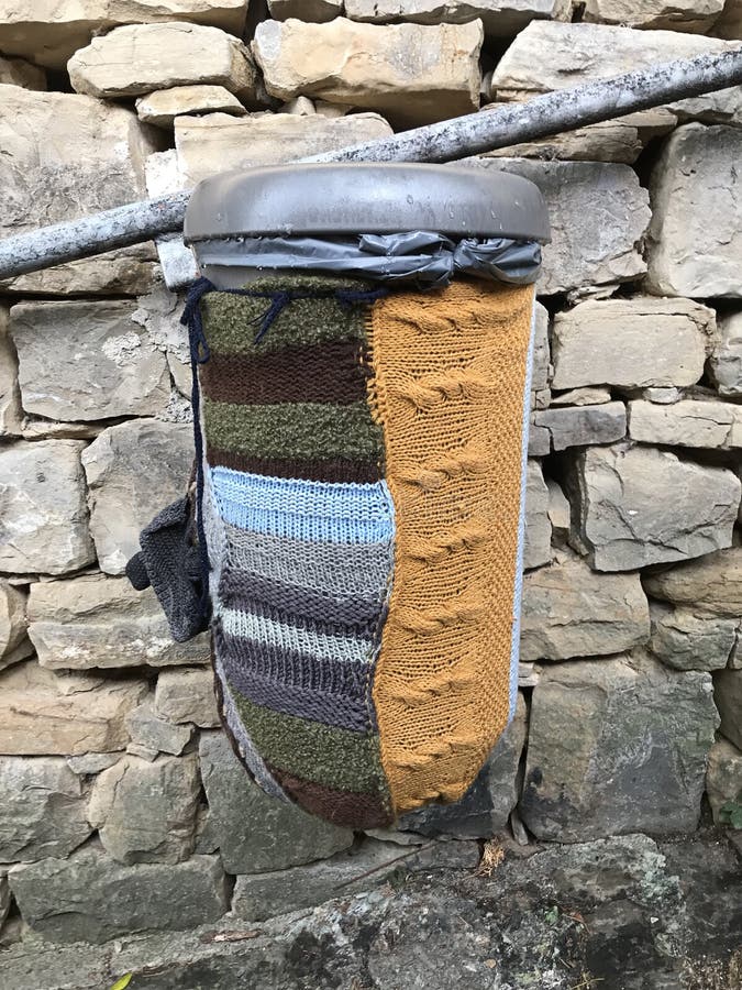Yarn Bombing In A Tree. European Park. Stock Photo - Image of fashion ...
