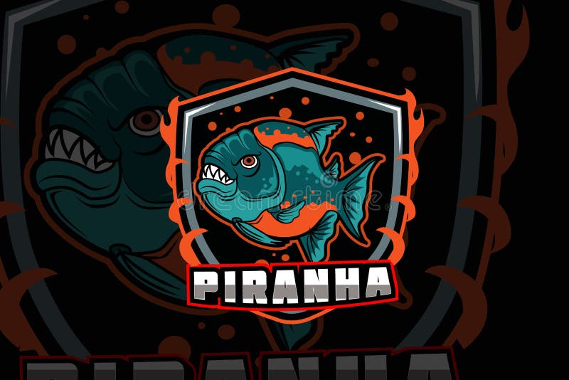 Piranha E Sport Logo Design Stock Vector - Illustration of amazon ...