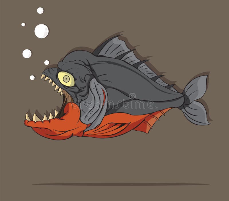 Piranha Fish Vector stock vector. Illustration of aquatic - 33685521