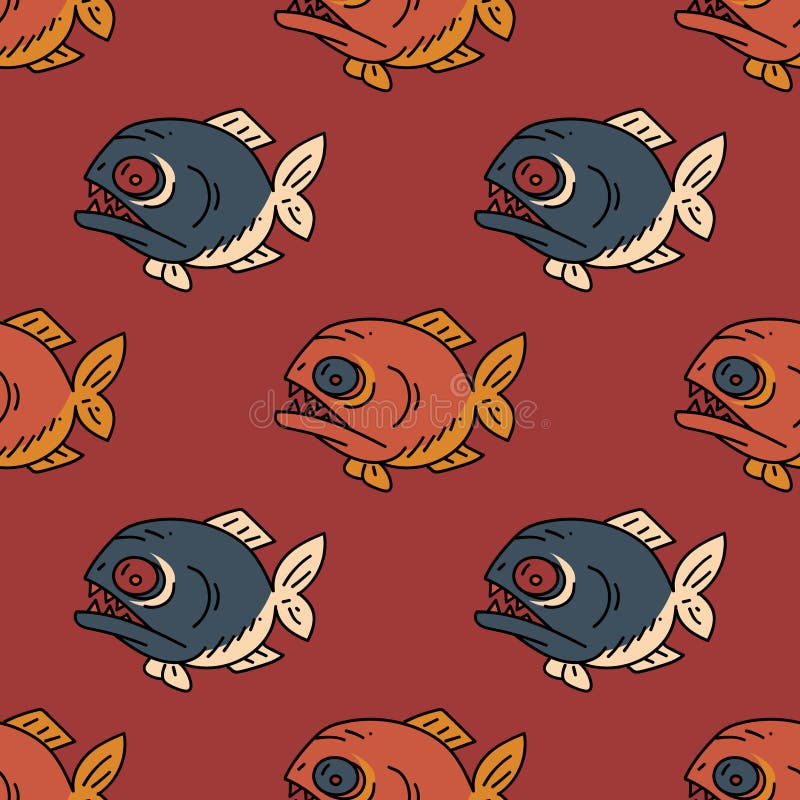 Piranha Pattern Stock Illustrations – 282 Piranha Pattern Stock ...