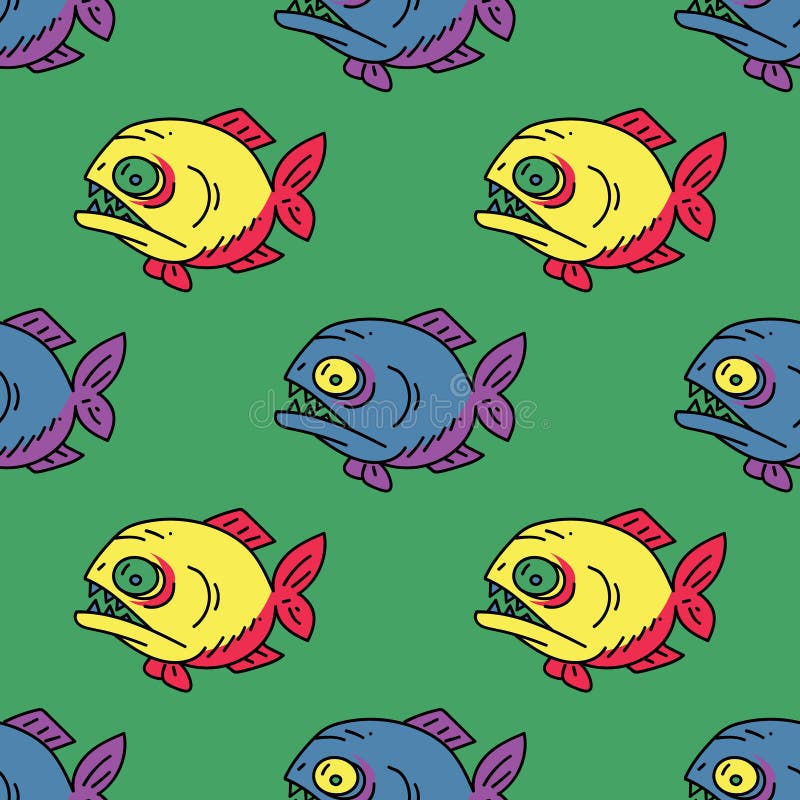 Piranha Pattern Stock Illustrations – 270 Piranha Pattern Stock ...