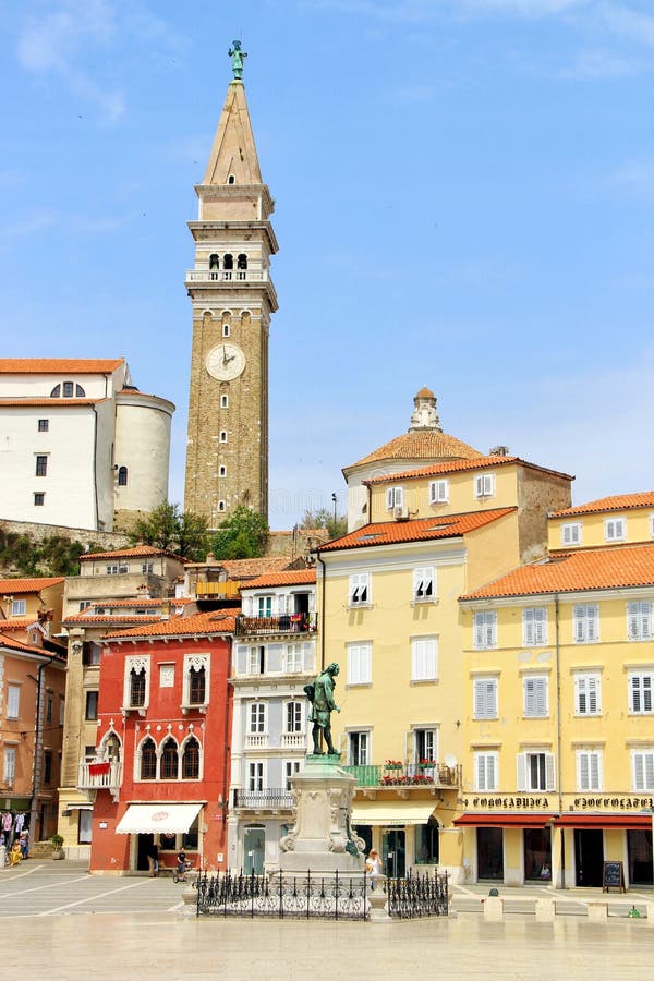 Pirano editorial photo. Image of slovenian, facades, adriatic - 25168086