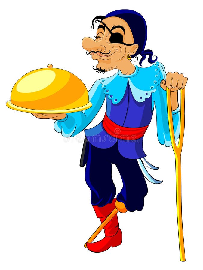 El Pirata Tuerto Y Con Una Sola Pierna Que Sostiene El Cofre Del Tesoro ...