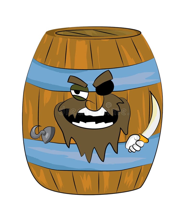 Pirate Barrel cartoon stock illustration. Illustration of ship - 48498137