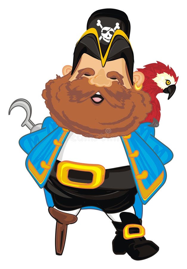 Pirate and bird stock illustration. Illustration of islands - 110768309