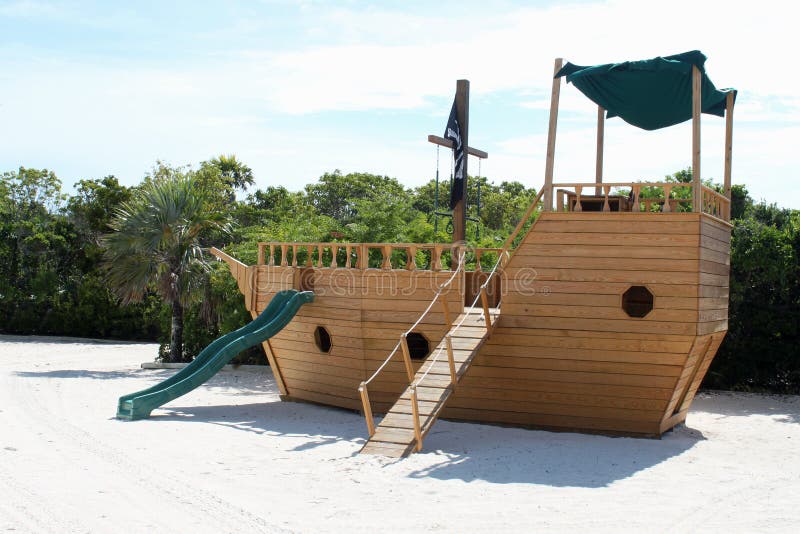 Pirate Boat Slide Playground Stock Image - Image of slides, trees: 11320763