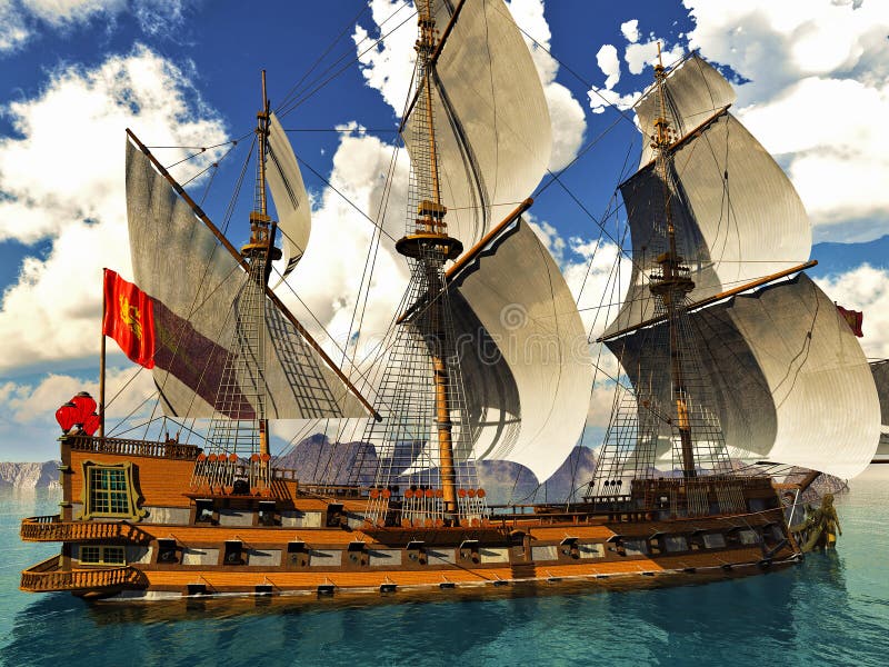 Pirate Brigantine Stock Photos - Image: 30723503