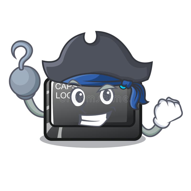 Pirate Capslock Button on a Computer Cartoon Stock Vector ...