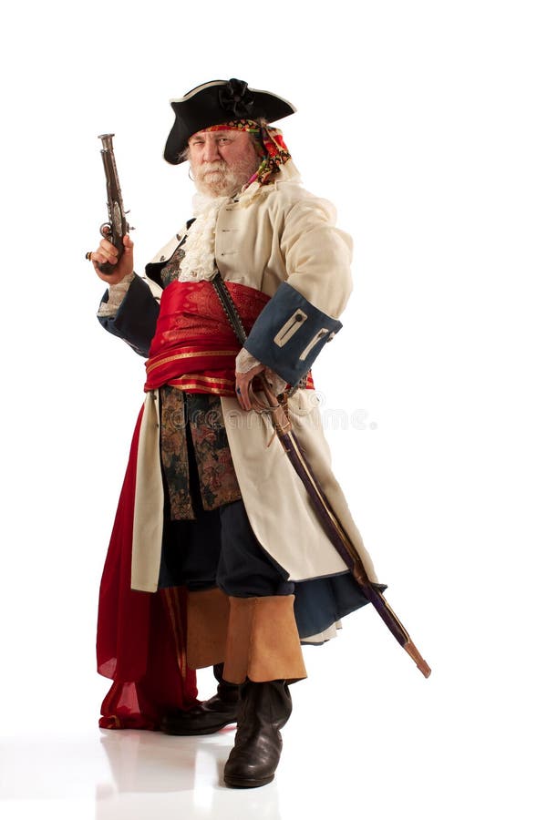Pirate Captain in Defiant Pose Stock Image - Image of attitude, gray ...