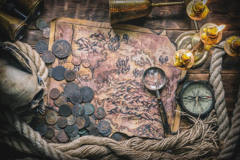 Treasure map stock image. Image of ancient, magnifying - 180071619