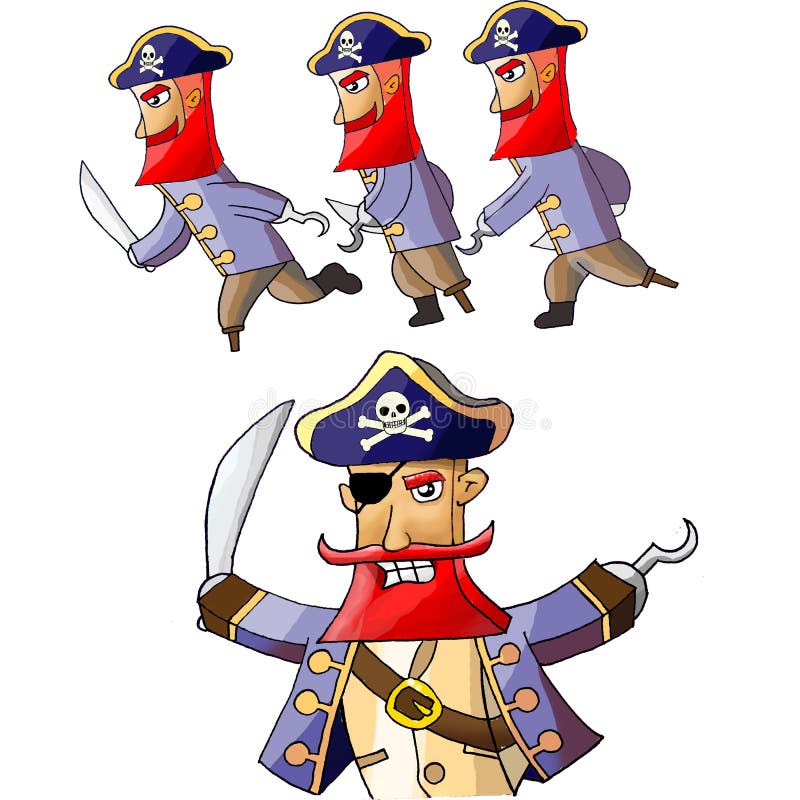 Pirate Cartoon Character Animation Stock Illustration - Illustration of ...