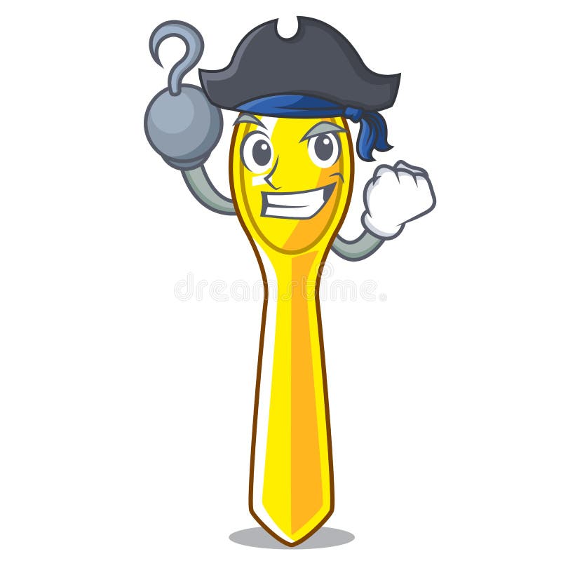 Pirate Character Spoon Plastic for Kid Meal Stock Vector - Illustration ...