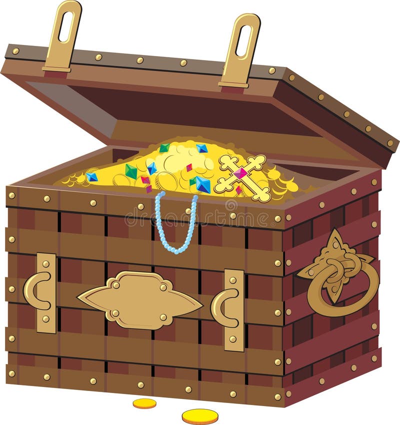 Pirate Opening Treasure Chest Stock Vector - Illustration of large ...