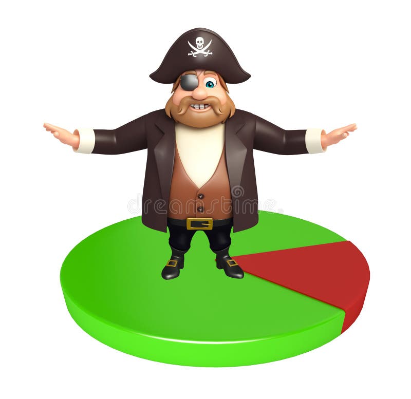 Pirate with Circle sign stock illustration. Illustration of beach ...