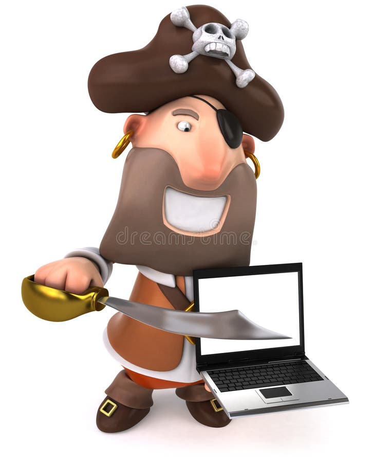 Pirate and computer stock illustration. Illustration of cutlass - 11097580