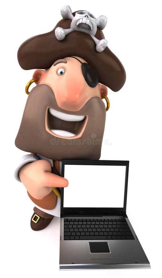 Pirate and computer stock illustration. Illustration of belt - 11990968
