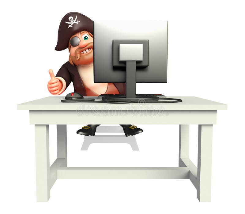 Computer Pirate stock illustration. Illustration of duplicating - 10371673