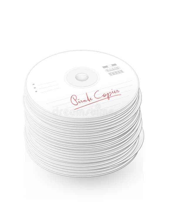 Pirate Copy CD Illegal Pile of CDs Bootlegs Compact Discs Stock Vector ...