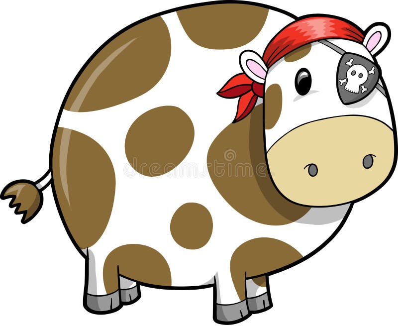 Pirate Cow Vector Illustration Stock Illustration - Illustration of ...
