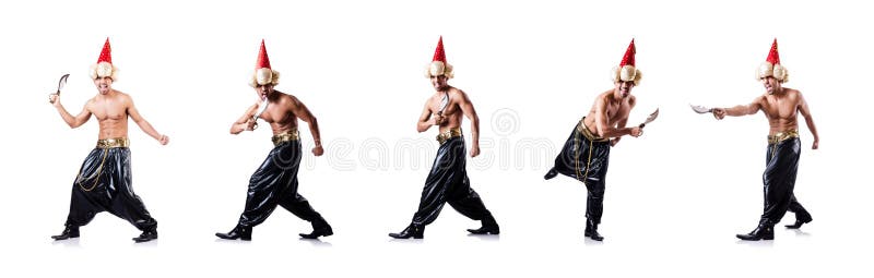 The Pirate with Dagger Isolated on the White Stock Photo - Image of ...