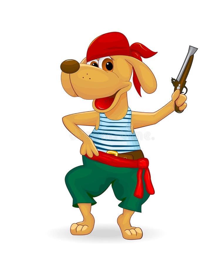 Pirate dog stock vector. Illustration of cartoon, smiling - 101850771