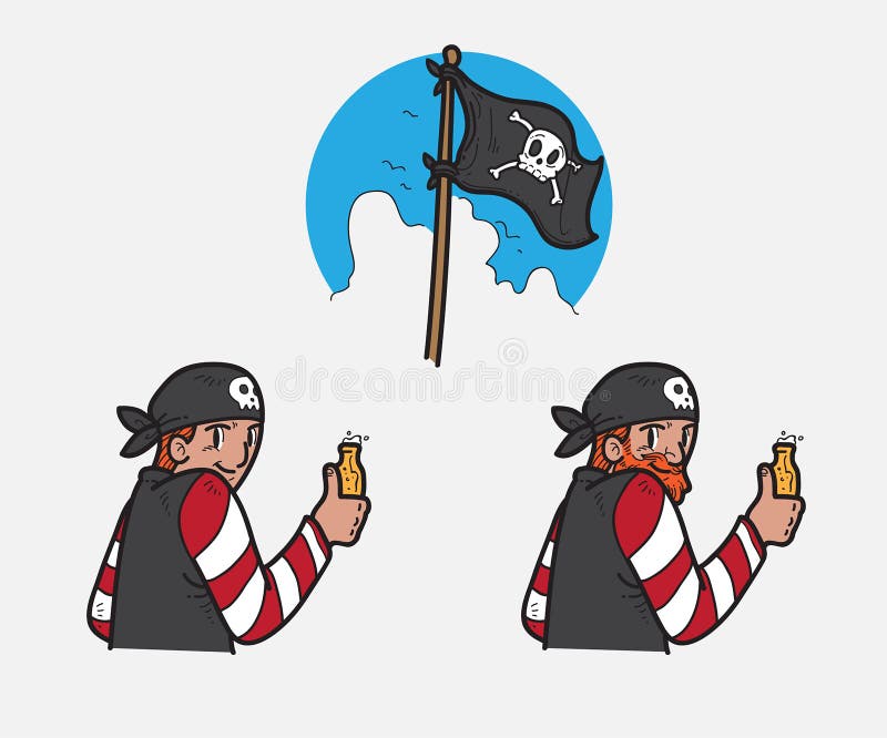 Pirate Drink Icons Vector Hexahedron Stock Vector - Illustration of ...