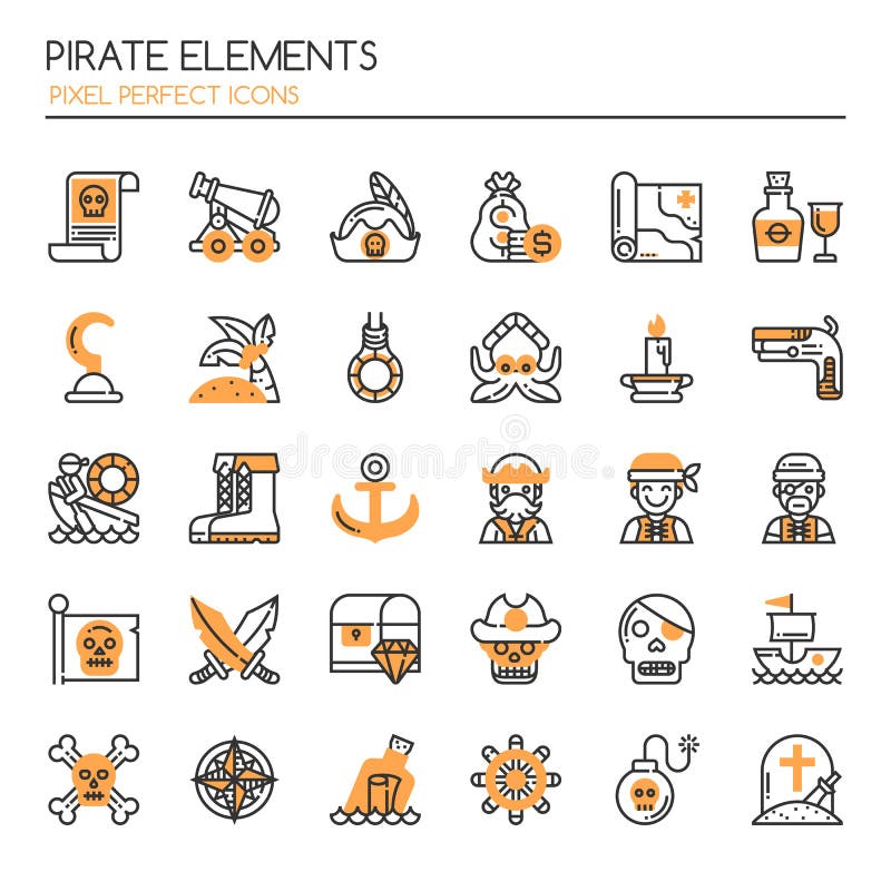 Pirate Elements stock vector. Illustration of flag, fantasy - 97926994