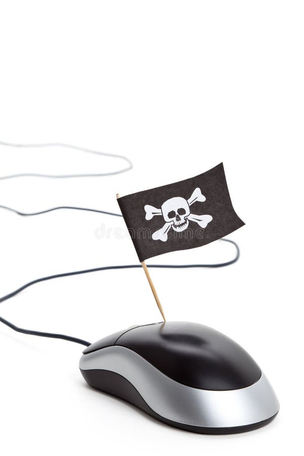 Pirate Flag and Computer Mouse Stock Photo - Image of security, thief ...