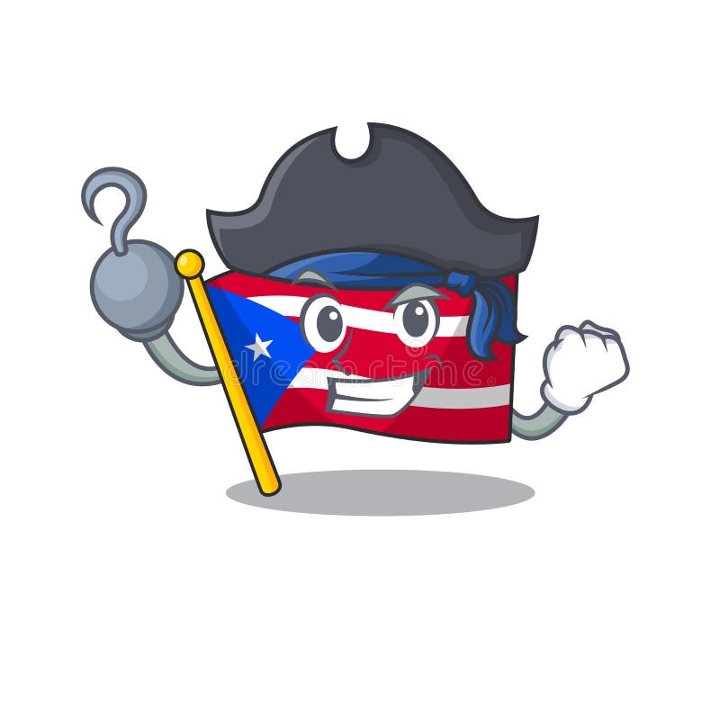 Pirate Flag Puerto Rico in the Cartoon Stock Vector - Illustration of ...