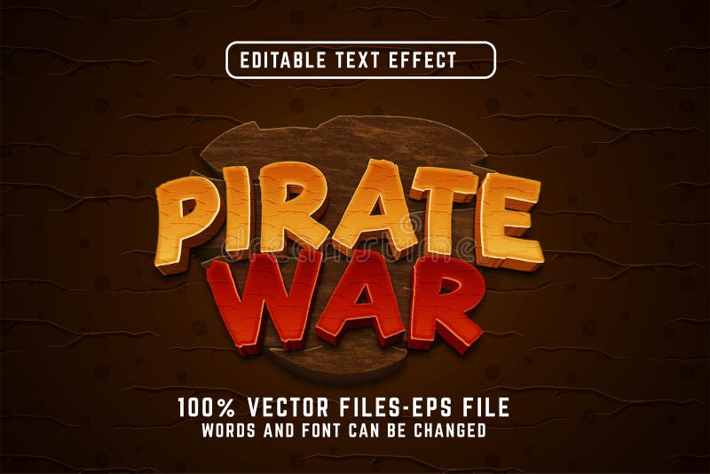 Pirate Game Vector Text Effect Editable Stock Vector - Illustration of ...