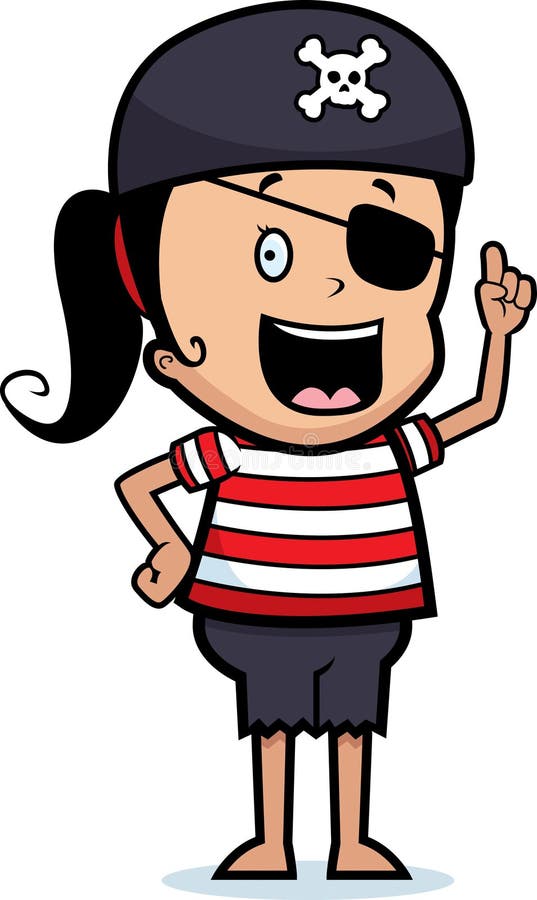 Pirate Girl Talking stock vector. Illustration of cartoon - 11921088
