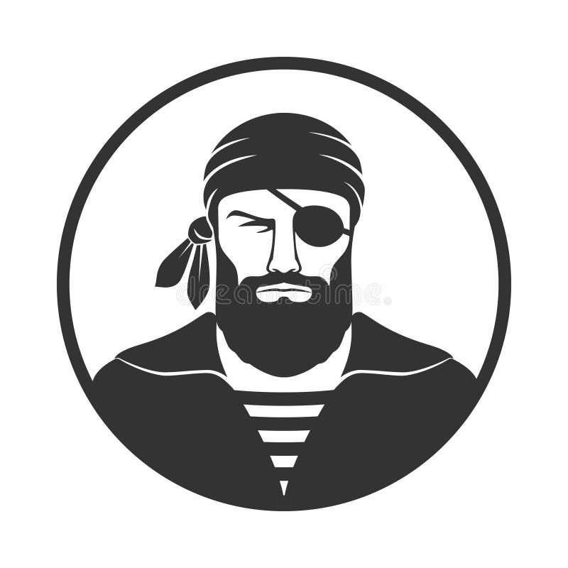 Pirate Graphic Sign in a Circle Stock Vector - Illustration of jolly ...