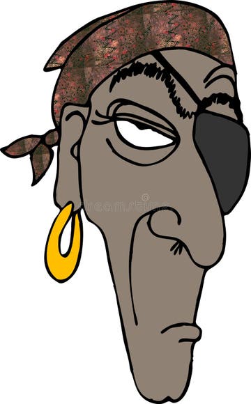 Pirate Head 1 stock illustration. Illustration of humor - 110561