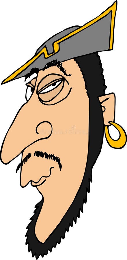 Pirate Head 1 stock illustration. Illustration of humor - 110561