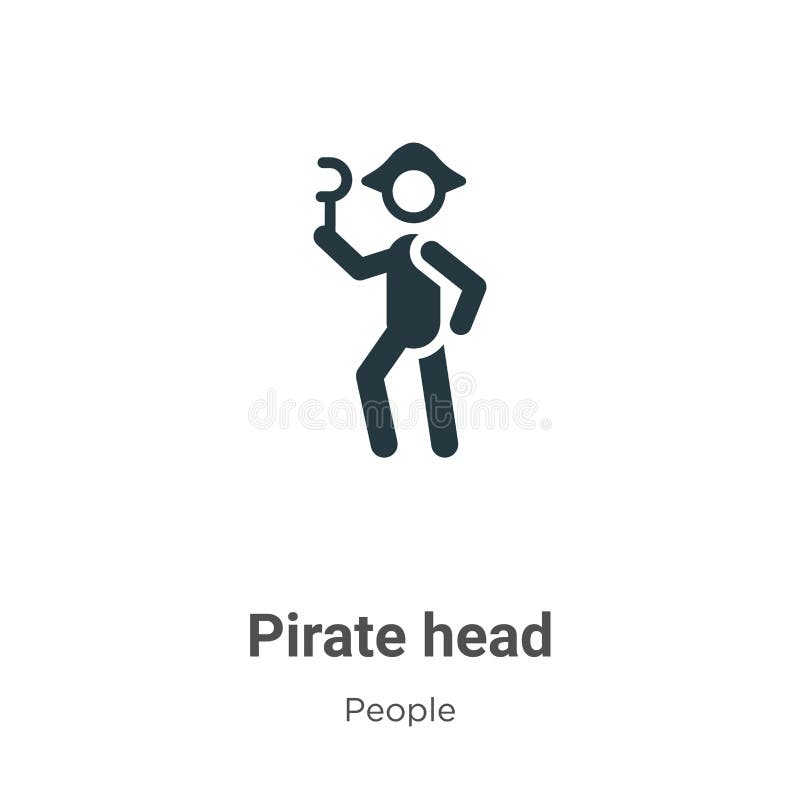 Pirate Head Vector Icon on White Background. Flat Vector Pirate Head ...