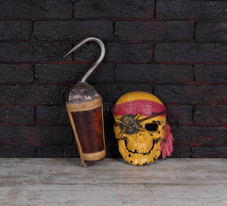 Pirate hook on table stock photo. Image of marine, style - 370312712