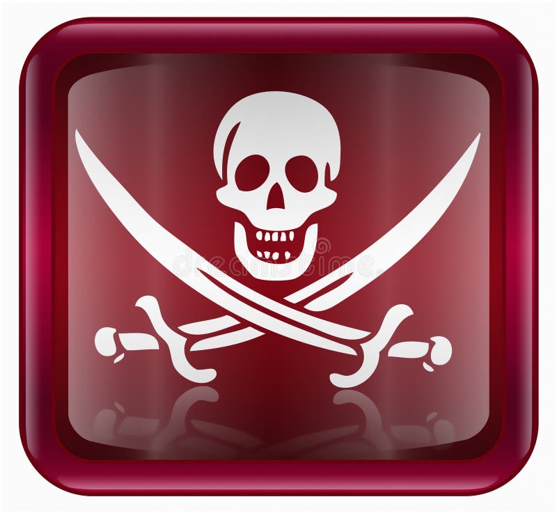 Pirate icon red stock vector. Illustration of fear, symbol - 7179458