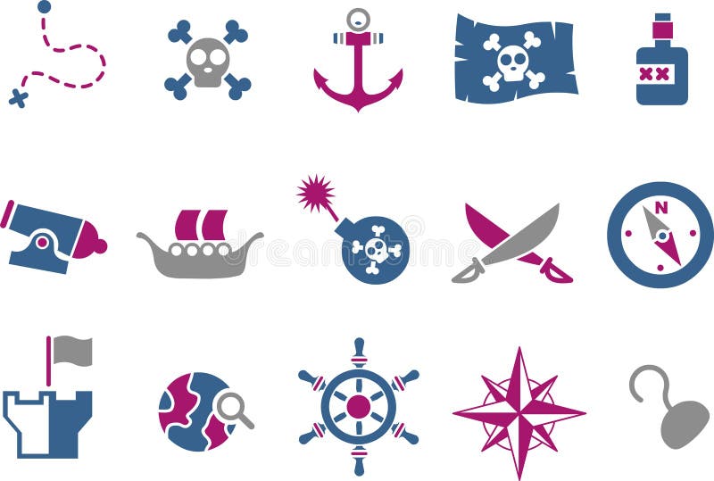 Pirate Icon Set stock vector. Illustration of pirate, computer - 9853790