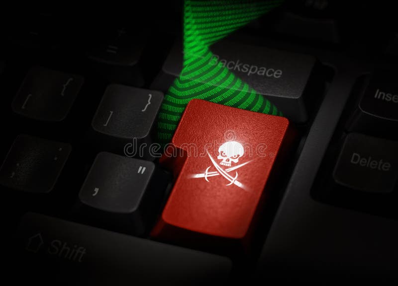 Pirate Key on Computer Keyboard Stock Image - Image of attack, data ...